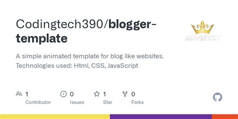 Github Codingtech390blogger Template A Simple Animated Template For
