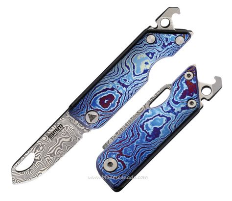 Srm Knives Model 6435tl Slipjoint Folding Knife Damascus Timascus