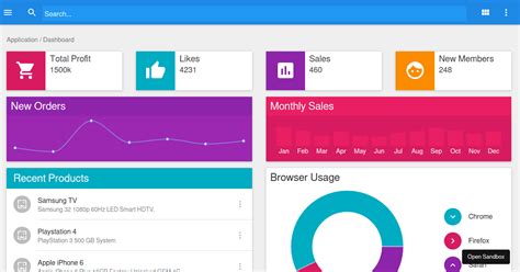 react material admin template codesandbox
