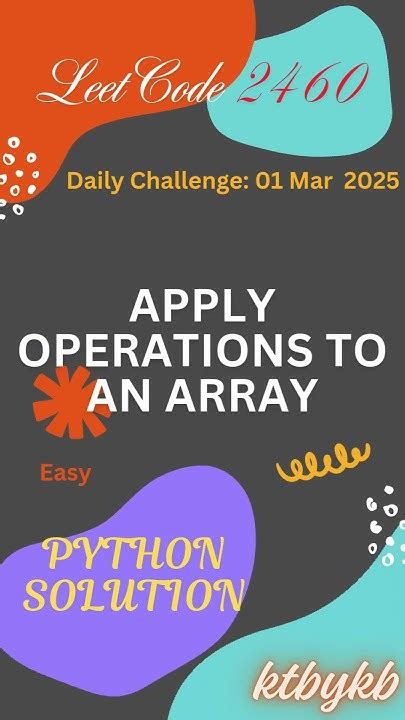 leetcode daily challenge 1 mar 25 l apply operations to an array