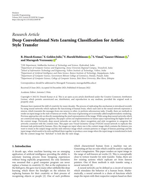 Pdf Deep Convolutional Nets Learning Classification For Artistic