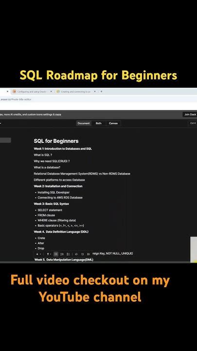 Sql For Beginners Sql Sqlforbeginners Dataanalyst Database Youtube