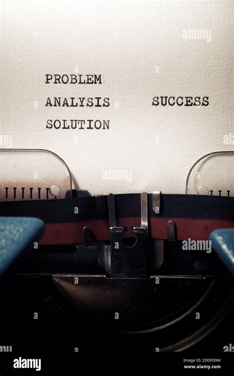 Problem Analysis Solution And Success Words Written With A Typewriter