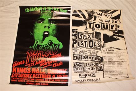 Two 1980s Tour Posters Featuring The Sex Pistols The Clash The