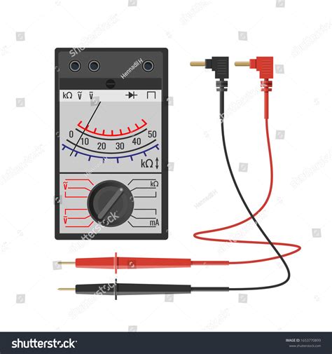 Electric Measuring Tools Analog Multimeter Vector Stock Vector Royalty