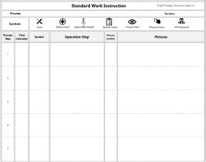 Standard Work Instructions Template Excel Learn Lean Sigma