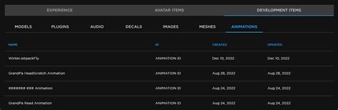 Creator Dashboard Ability To See Asset Ids On Development Items For