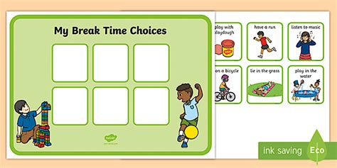 Editable My Break Time Choices Teacher Made Twinkl