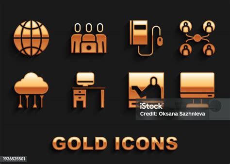 Set Computer Monitor And Desk Online Class Screen Education Network