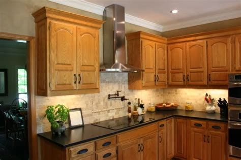 Kitchen Colors With Oak Cabinets And Black Countertops Kitchen Info
