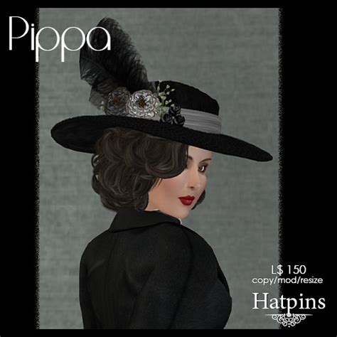 Second Life Marketplace Hatpins Pippa Hat Shades Of Grey