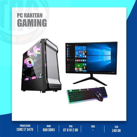 Complete Fullset Assembled Gaming Pc Ready To Use Core I5 Vga Gt 610