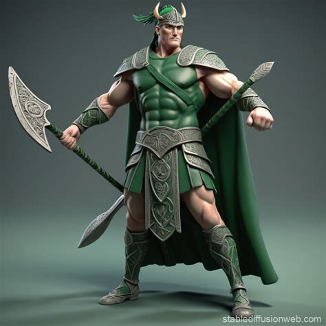 3d Model Of Cu Chulainn The Irish Mythological Warrior Wearing Dark