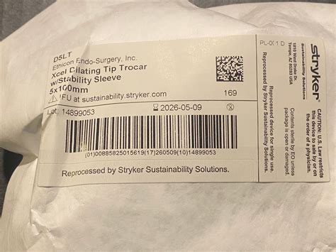 Ethicon D5lt Excel Dilating Tip Trocar W Stability Sleeve For Sale