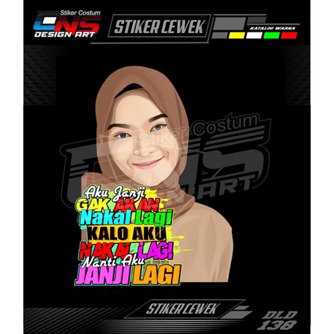 Jual Stiker Cewek Cantik Stiker Vector Hijab Keren Sticker Print