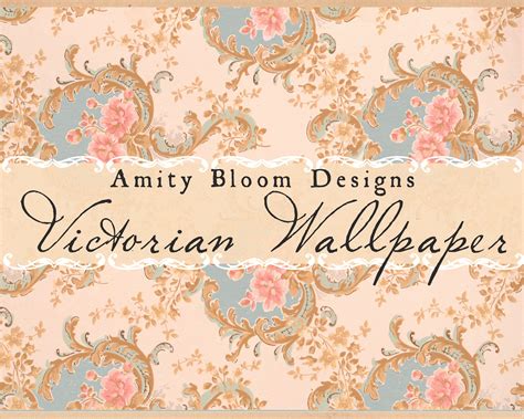 Victorian Floral Wallpaper Antique Wallpaper Vintage Paper Etsy