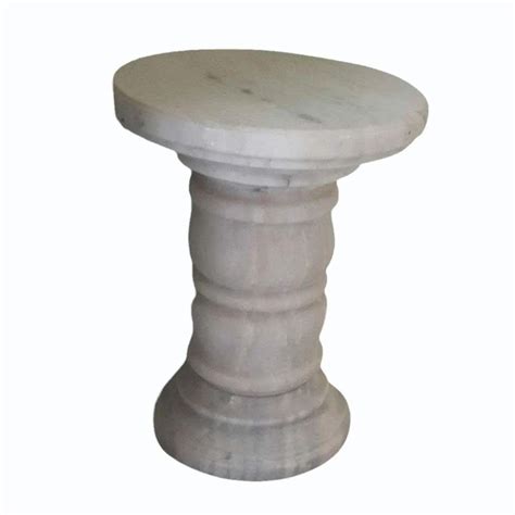 White Marble Stool Finish Type Powder Coated Dimension 20x18x25