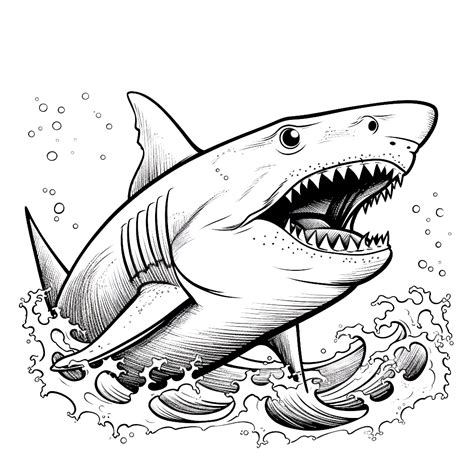 Wasser Hai Ausmalbild Kostenlos Herunterladen