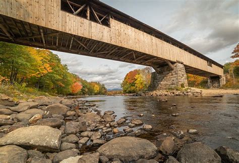 Blair Bridge Campton New Hampshire New England Fall Foliage Covered