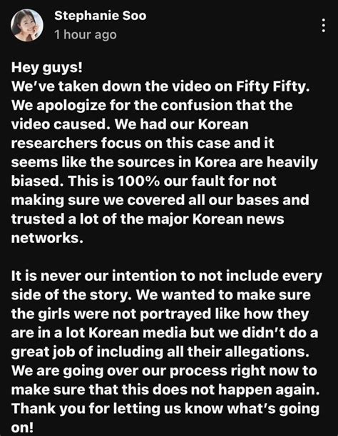 What Do Yall Think About Stephine Soo Deleting Her Video On Fifty Fifty