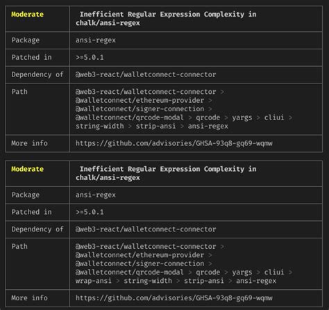 moderate vulnerability in web3 react walletconnect connector · issue