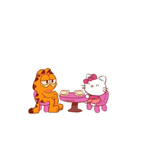 Garfield And Hello Kitty Hello Kitty Wallpaper Hello Kitty Pictures Garfield Pictures