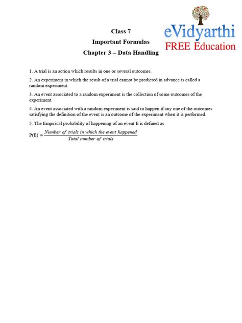 Class 7 Chapter 3 Maths Important Formulas Pdf