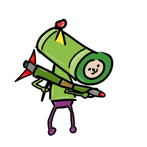 Drew Johnson Holding A Rocket Launcher Rkatamari