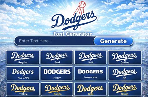 Dodgers Font Generator Nice To Copy You