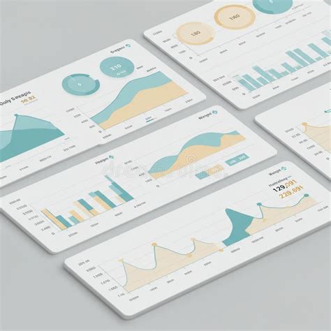 Digital Data Visualization Includes Multiple Panels Showcasing Graphs