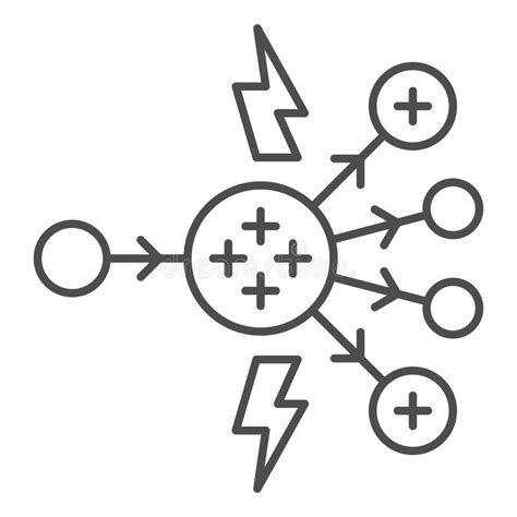 Radioactive Element Uranium 235 Line Icon Atomic Energy Concept Vector Graphics Stock Vector