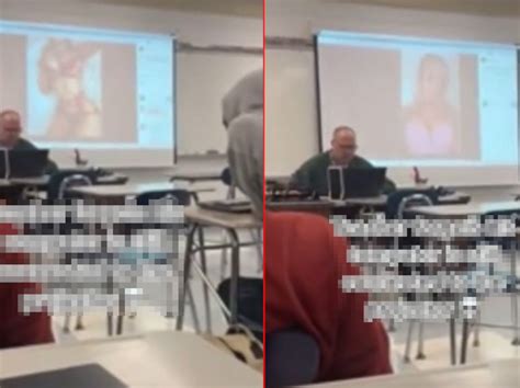 Haos U Školi Profesor Gledao Polugole Devojke Na času đaci Sve