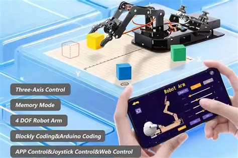 Acebott 4 Dof Esp32 Programmable Robotic Arm Kit Compatible With