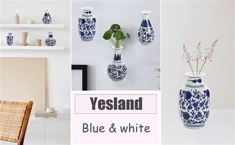 Yesland Small Blue And White Porcelain Vases Set Of 3 5