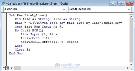 Excel Vba To Read Csv File Line By Line 3 Ideal Examples Exceldemy