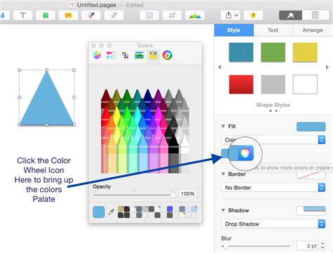 Macos Choose Custom Colour For Shape Fill In Pages Ask Different