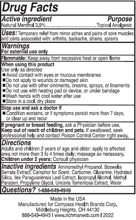 Compass Health Sub Zero Cool Pain Relieving Gel 16 Oz With Pump