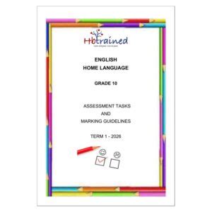 English Home Language Gr 10 Assessment Task 2026 Term 1 Hb Trained