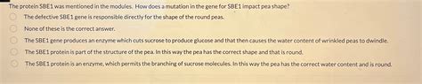 Solved The Protein Sbe1 ﻿was Mentioned In The Modules How