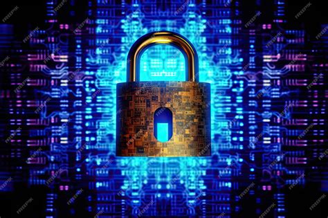 Premium Ai Image Padlock On Digital Binary Code Background Cyber Security Concep