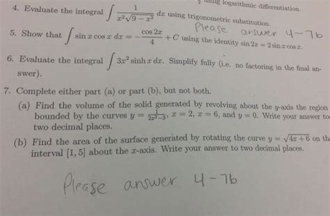solved evaluate the integral integral 1 x 2 squareroot 9