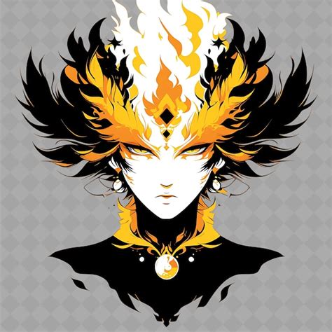 Premium Psd Majestic And Awe Inspiring Anime Phoenix Boy With Fiery