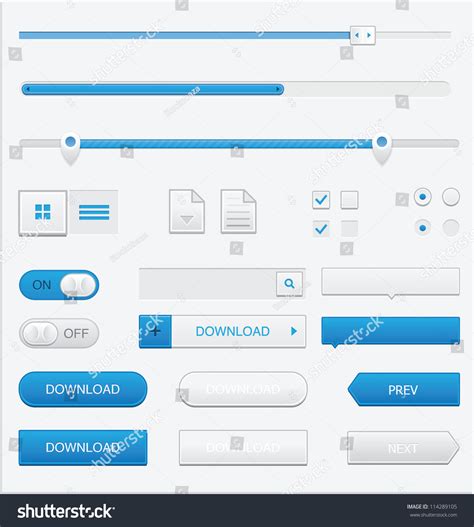 Web Design Gui Elements Set Stock Vector Illustration Shutterstock