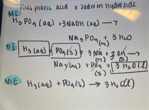 solved molecular equation total ionic equation and net