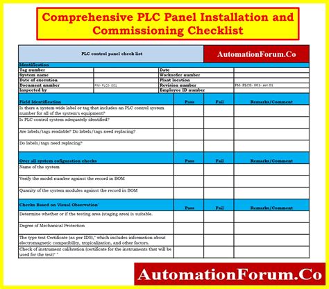 Plc Panel Inspection Checklist Supplier Deborahsilvermusic
