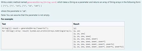 Solved Write A Static Method Named Generate2darraystring