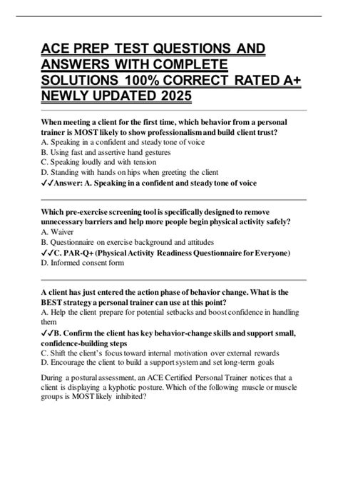 Ace Prep Test Questions And Answers With Complete Solutions 100