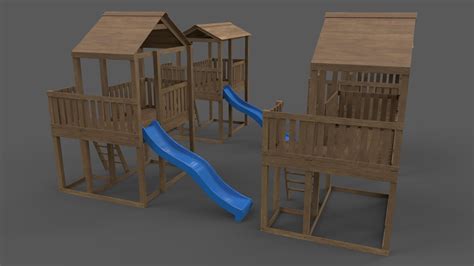 Small Backyard Playground Fort A 3d Model By Pbr Cool