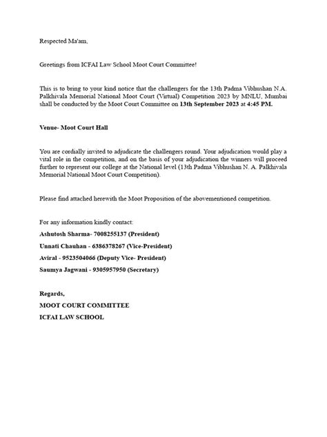 Invitation For Adjudication Pdf