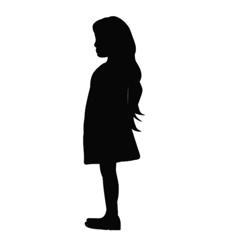 Premium Vector Girl On White Background Silhouette Isolated Vector